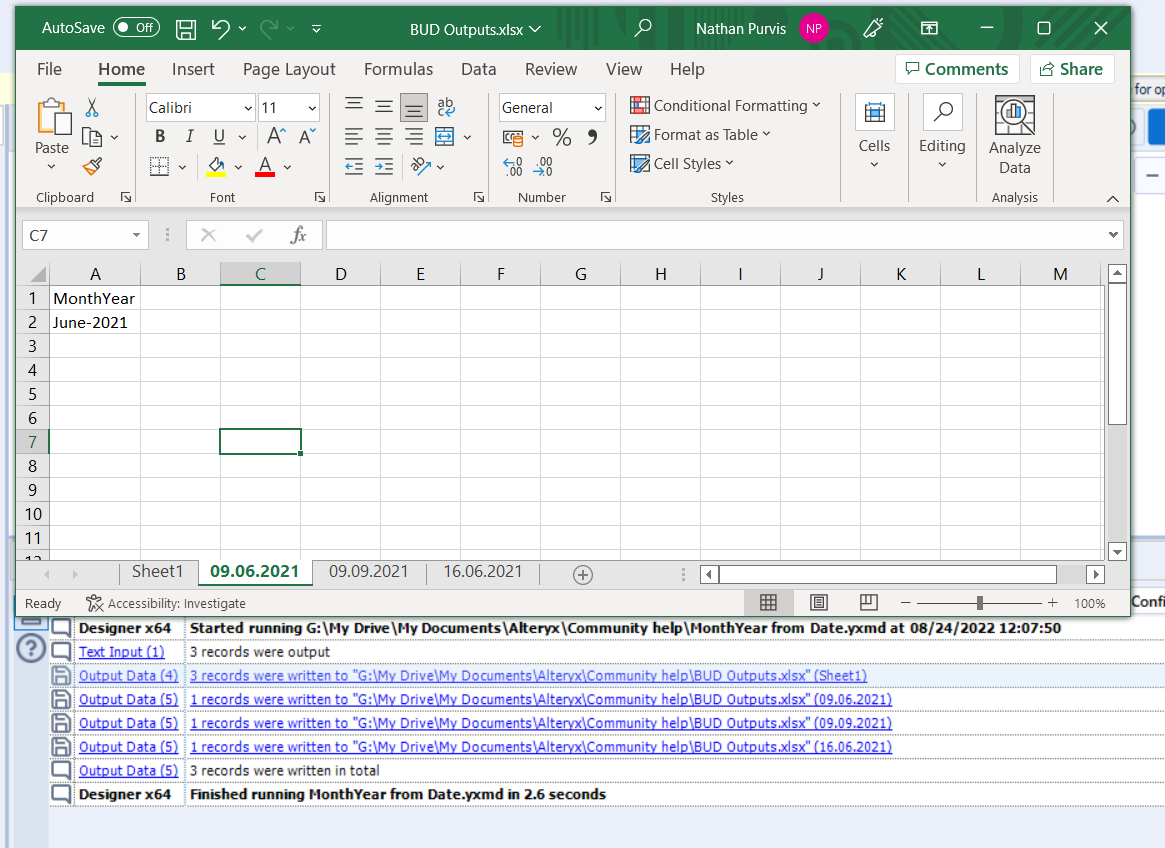 Solved: Dynamically change file name and add different tab... - Alteryx Community
