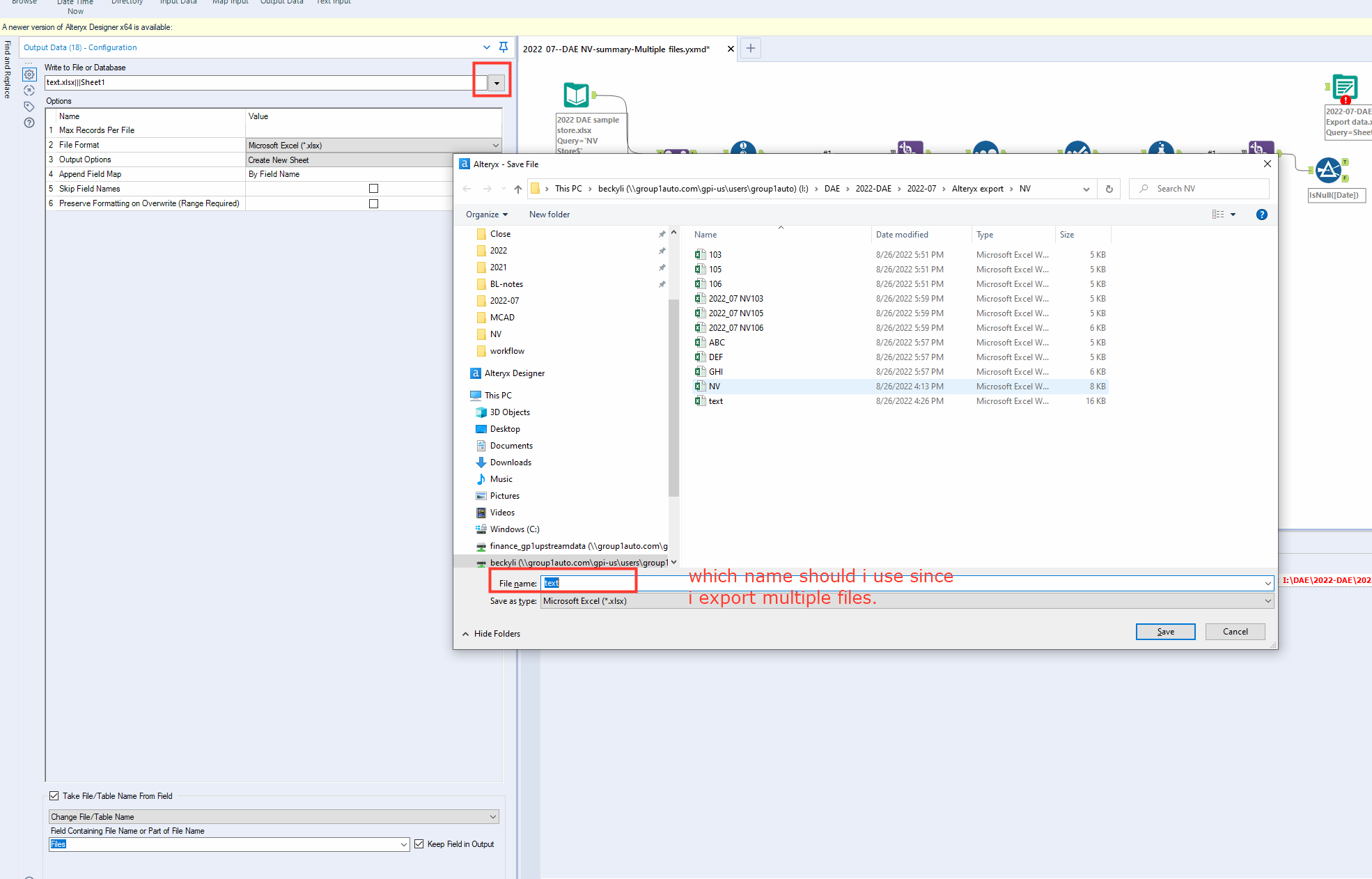 Solved: how to output multiple files - Alteryx Community