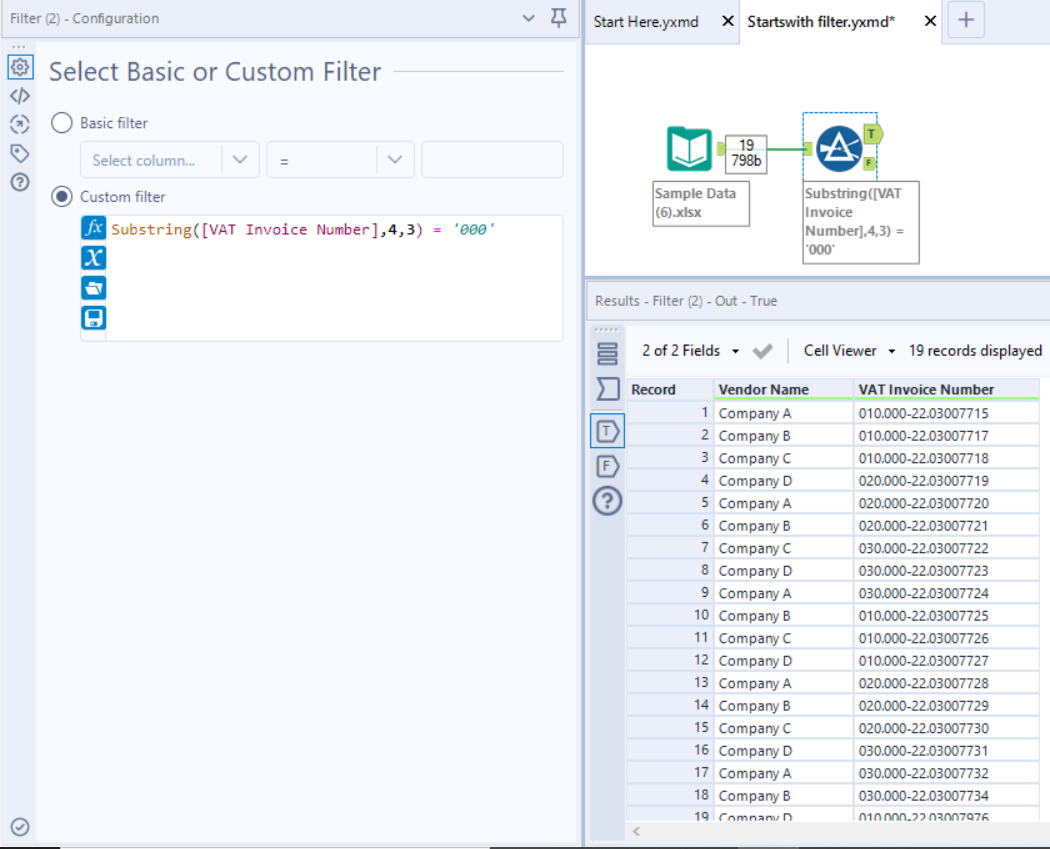 Filter based on the first three digits - Alteryx Community