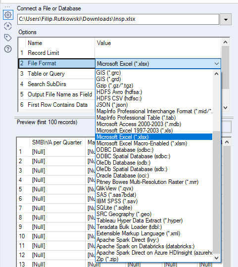 Solved: Changing data import line for different file types... - Alteryx ...