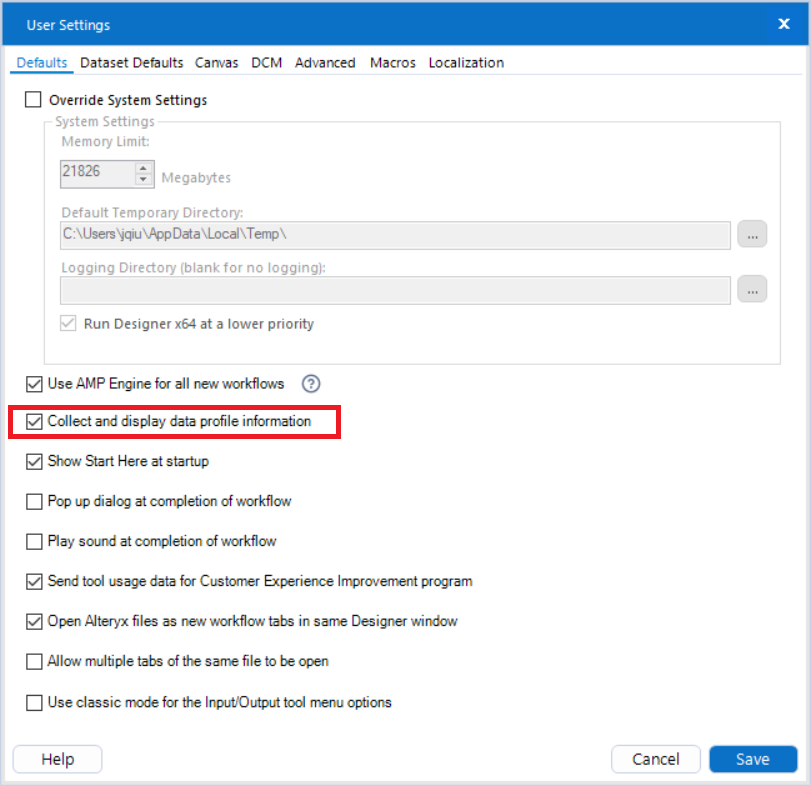 Solved: I cant see profile into the configuration panel - Alteryx Community