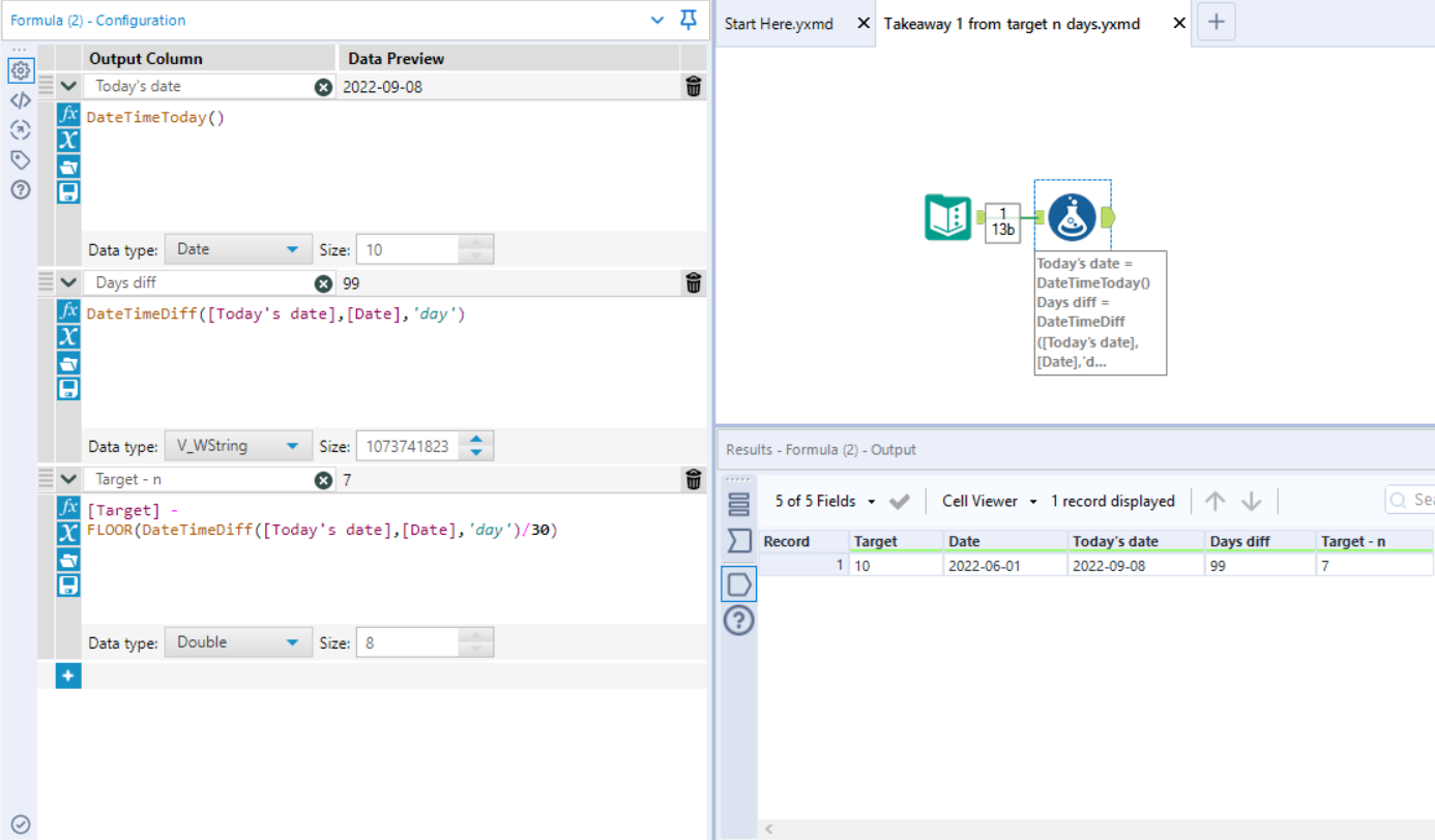 Solved: Subtract 1 from target value every n days - Alteryx Community