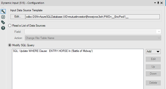 Solved: Dynamic Input Tool With Text Where Clause that inc... - Alteryx Community