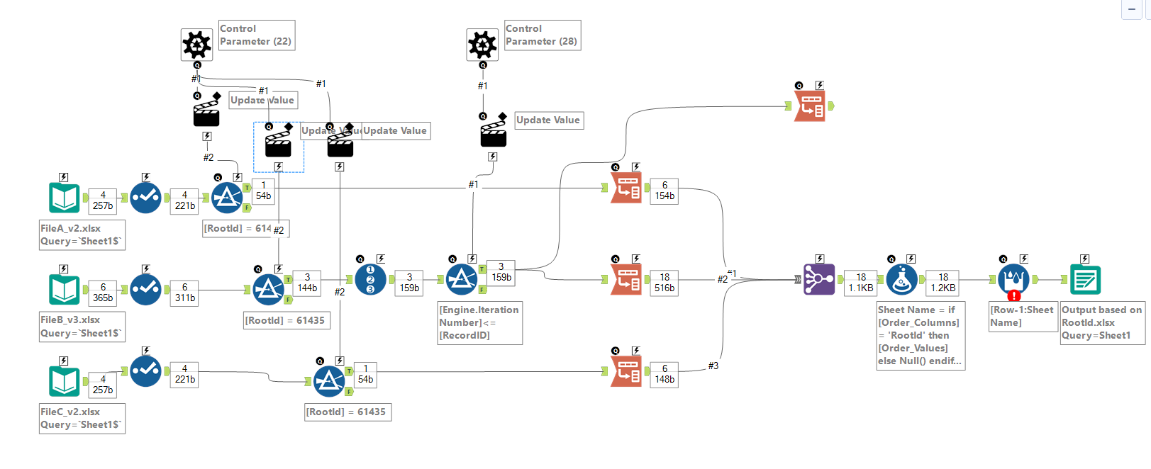 Solved Read And Process First Row From Each Three Files T Alteryx