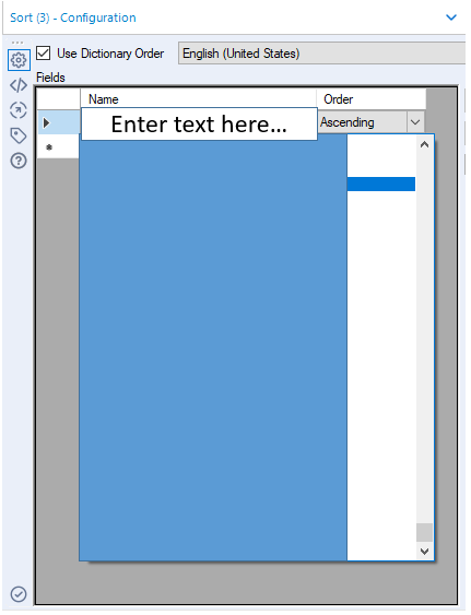 Searchable Fields in Sort Tool - Alteryx Community