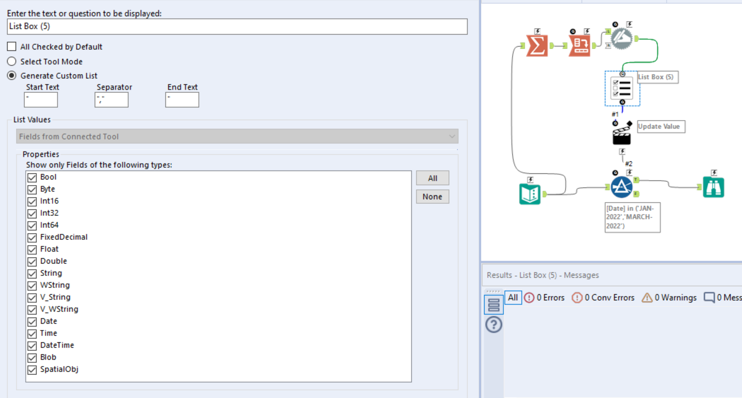Solved: How to populate interface tool with values from a ... - Alteryx Community
