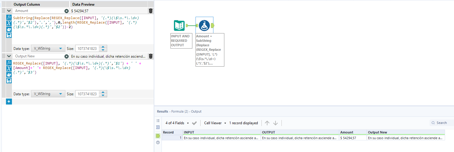 Solved: Regex: edit the string "$ ddddd.dddd" to "$ ddddd,... - Alteryx Community