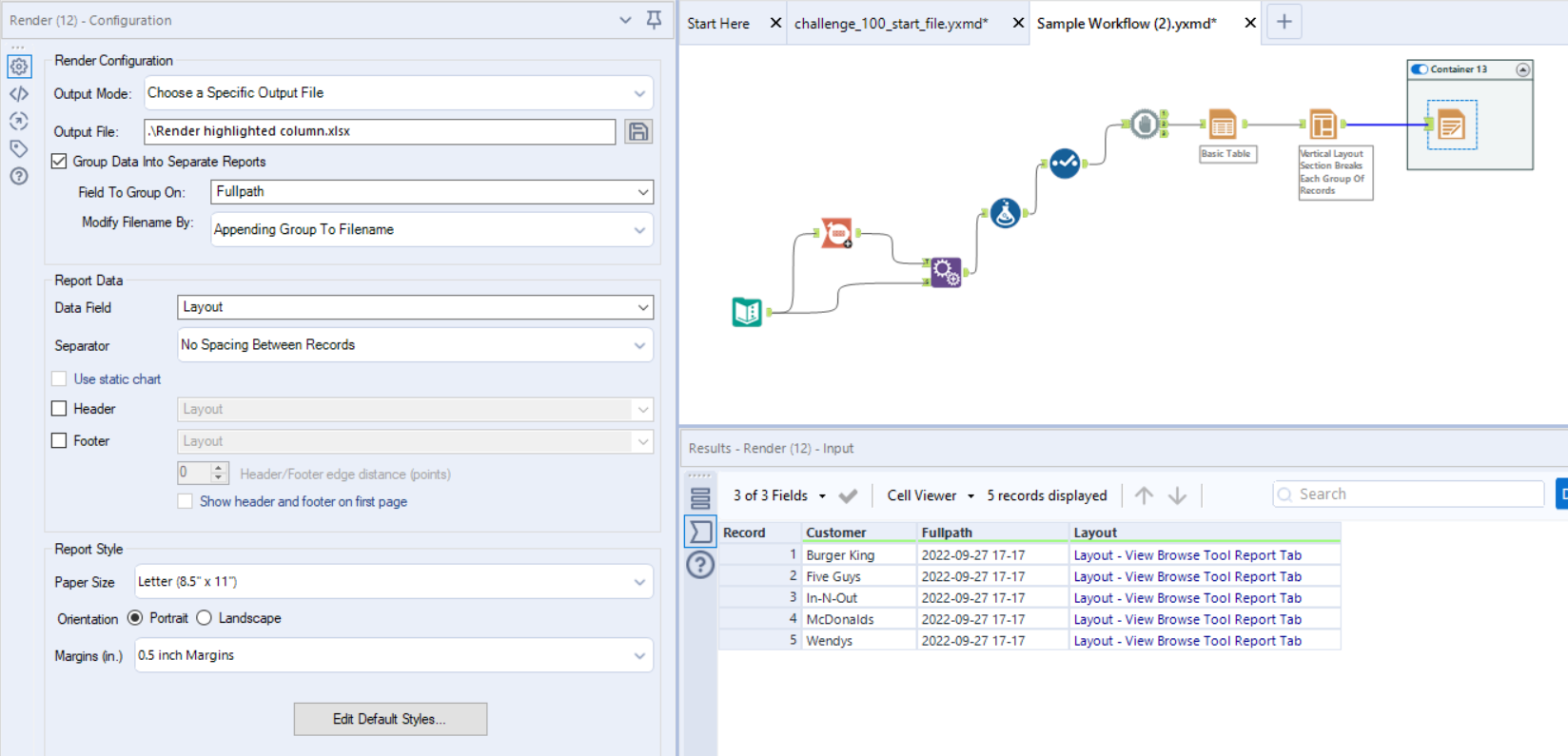 Solved: Using report table tool to highlight column then o... - Alteryx Community