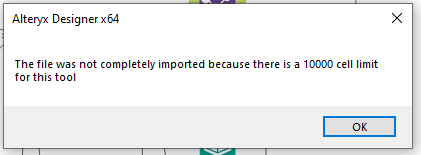 Solved: text input cap on 10000 items - Alteryx Community