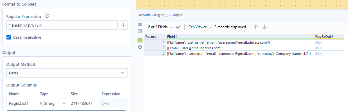 Solved Regex Parse Email Info Alteryx Community