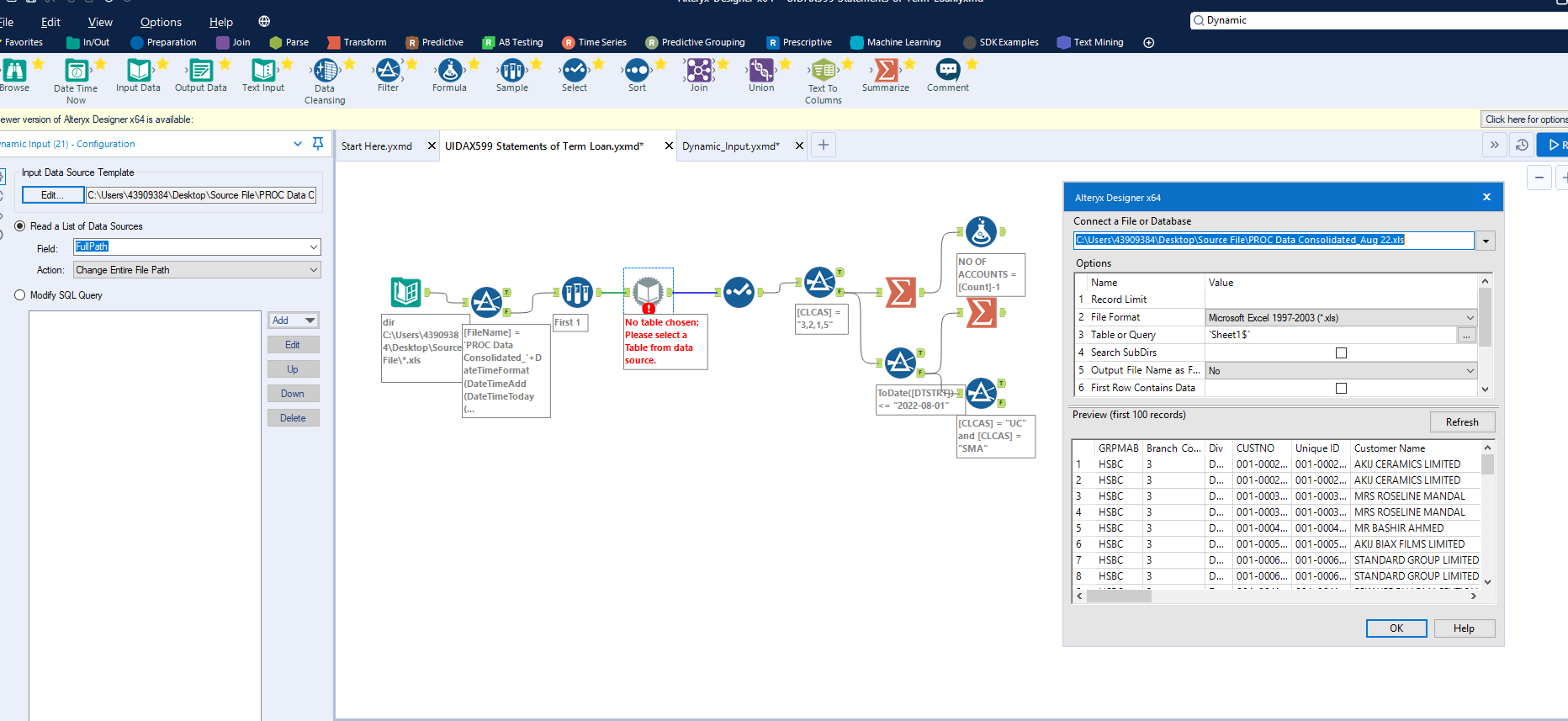 Dynamic input - Alteryx Community