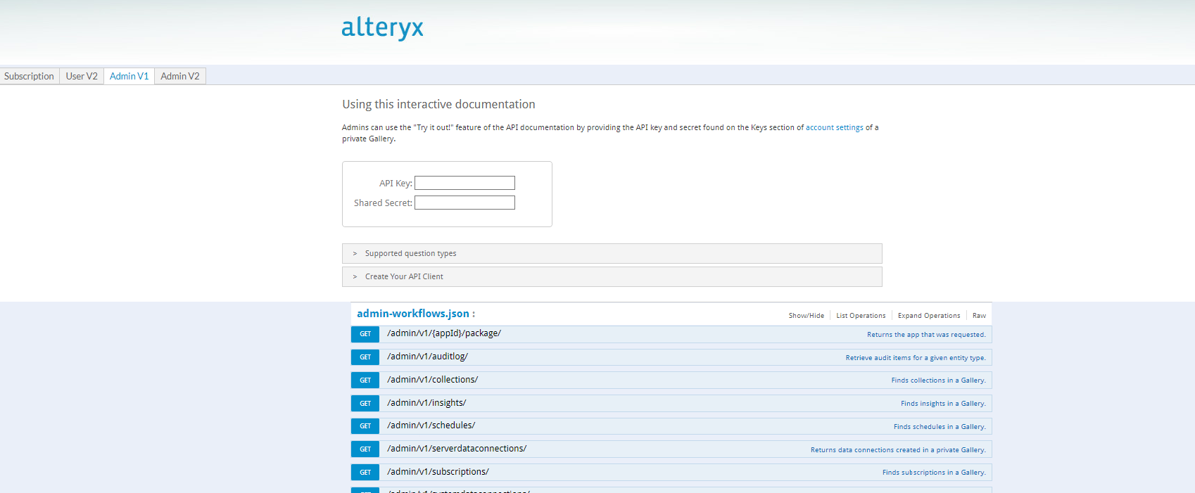 Solved: API documentation - Alteryx Community
