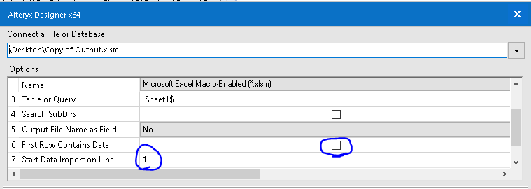 Dynamic input not reading header from .xlsm file - Alteryx Community