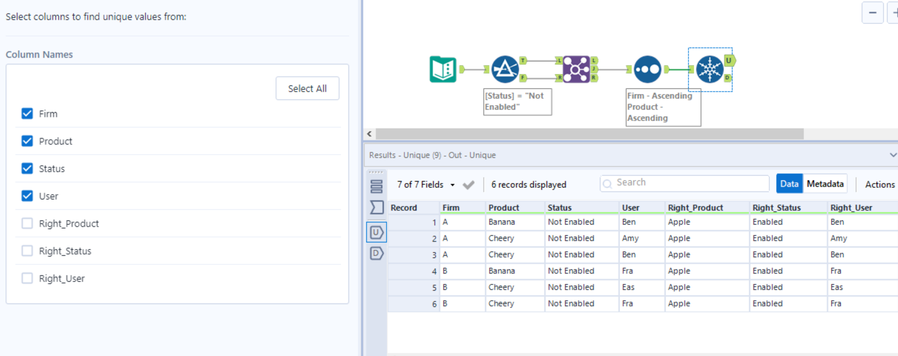 Solved: Find the same user with different product enabling... - Alteryx ...