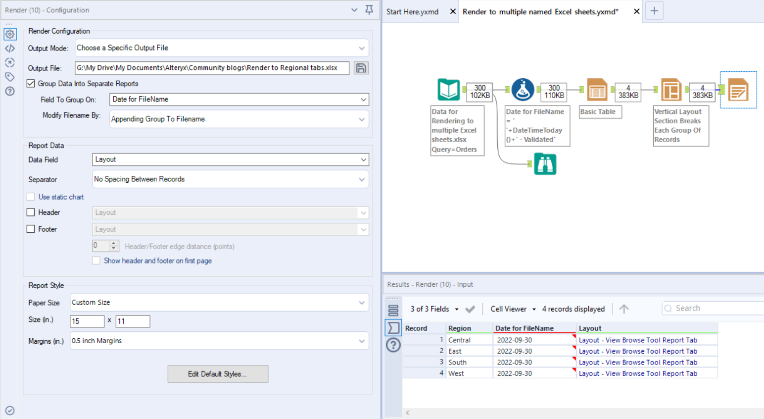 How To Render To Multiple Named Excel Sheets Alteryx Community