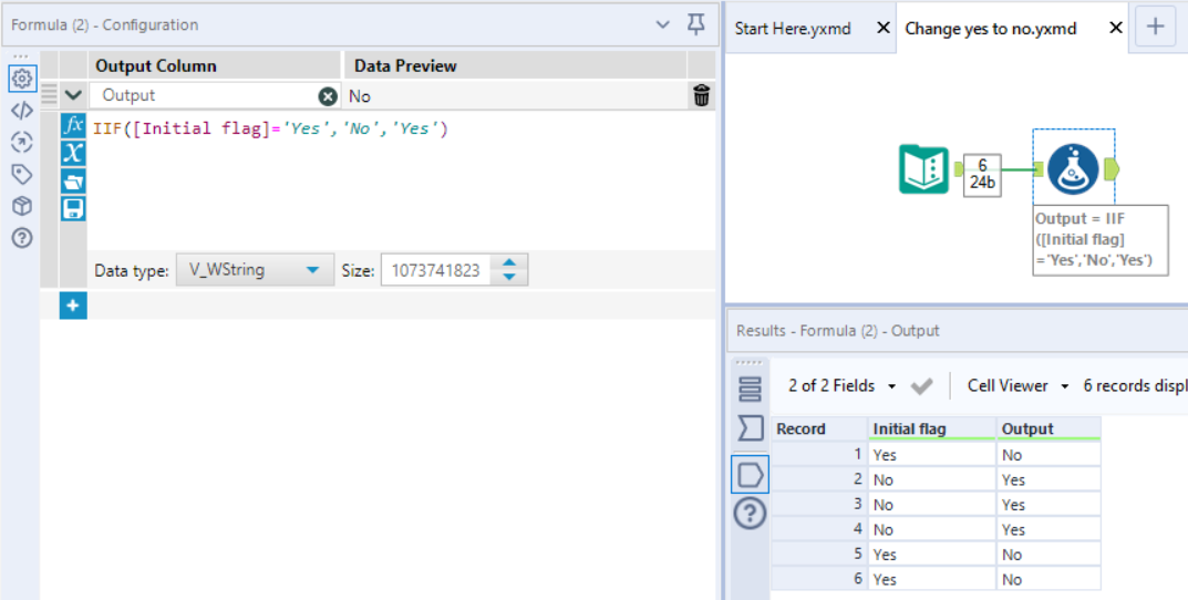 Solved: SWITCH text from YES to NO and NO to YES in column... - Alteryx Community
