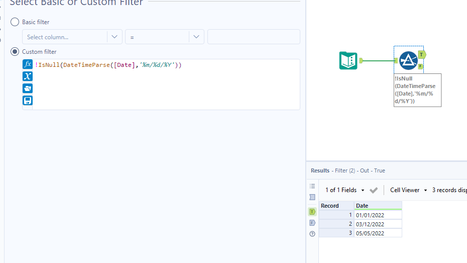 Solved: Filter on MM/DD/YYYY date format - Alteryx Community