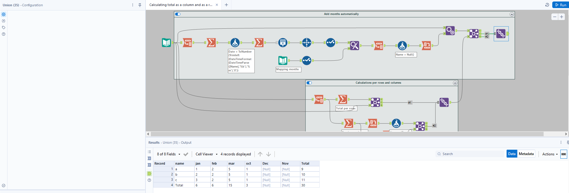 Solved Calculating Total As A Column And As A Row For Au Alteryx Community