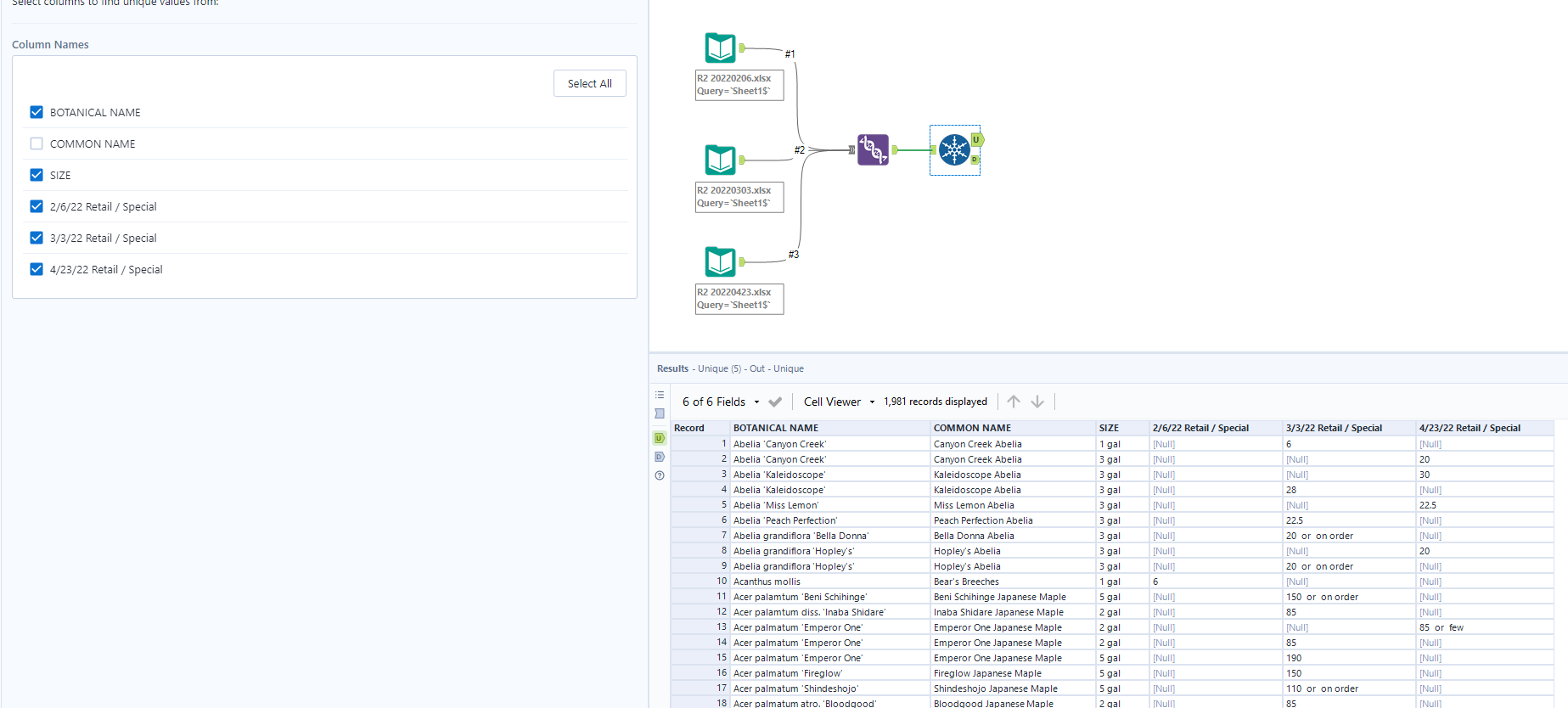 Solved: How do I merge files and not duplicate products - Alteryx Community