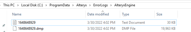 Alteryx ProgramData ErrorLogs - Alteryx Community