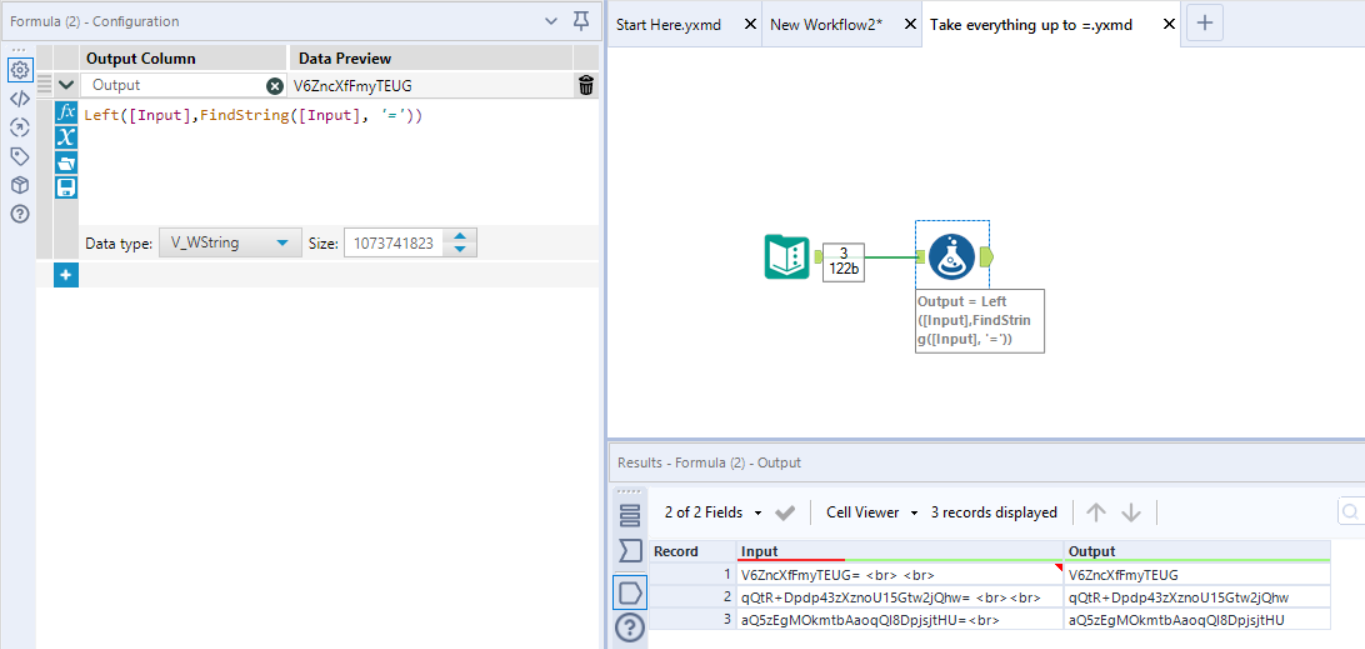 Solved: Remove all data in field after character '=' - Alteryx Community