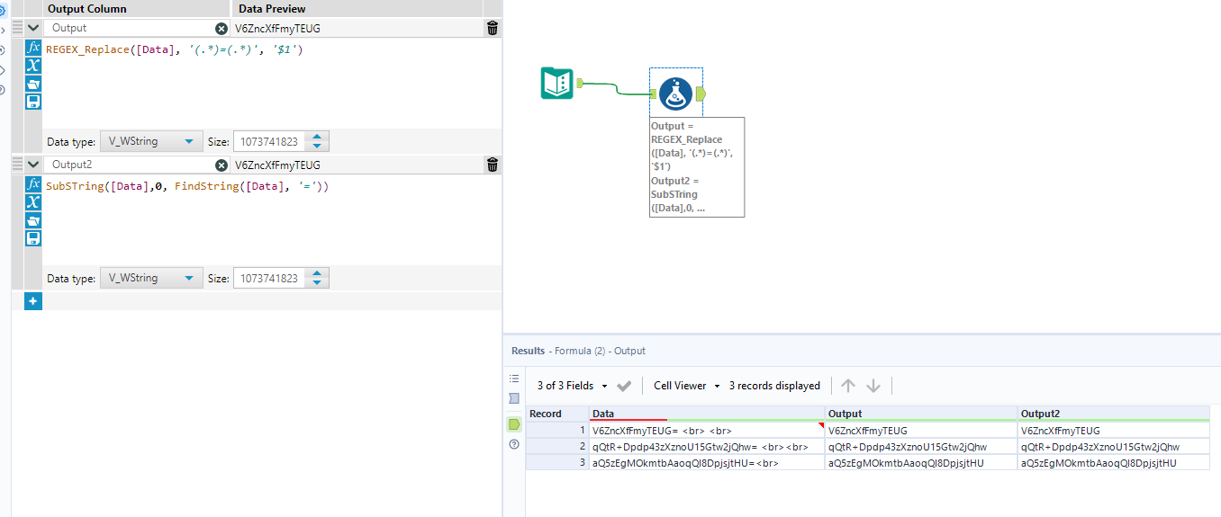 Solved: Remove all data in field after character '=' - Alteryx Community