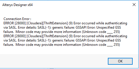 Alteryx server 2022.1.1 - Hadoop Impala/Hive Conne... - Alteryx Community