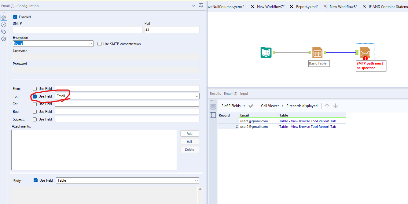 Solved: Email with results for specific user - Alteryx Community
