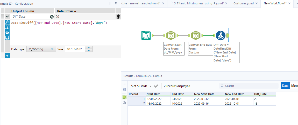How to calculate # of days between 2 days - Alteryx Community