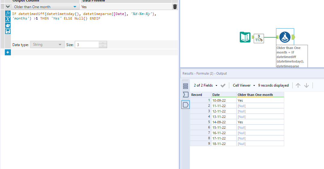 If The Date Is Older Than 1 Month On New Column I Alteryx Community 