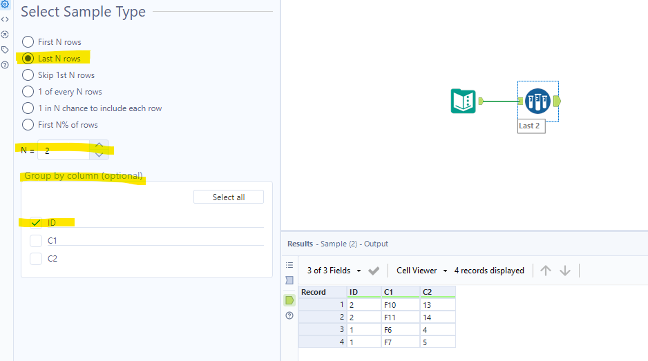 Solved: Need to select last two rows from list - Alteryx Community