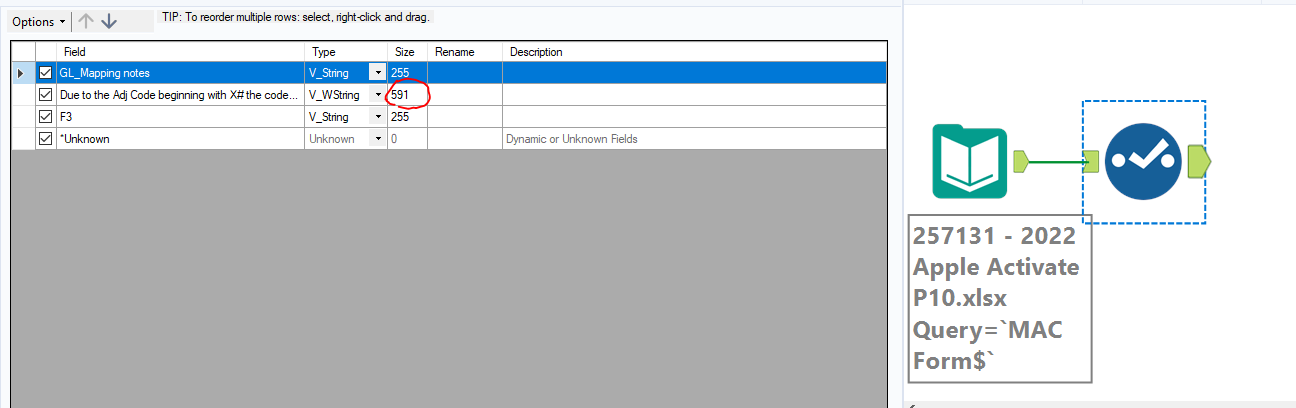 Limited String Size Of Binary Excel Input Alteryx Community