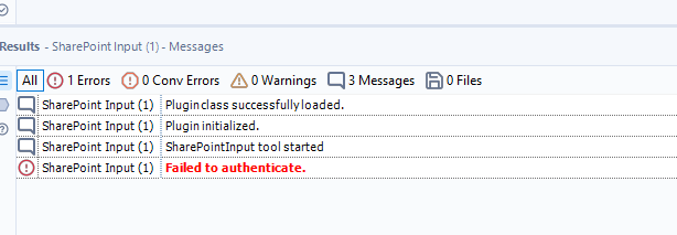 Solved: Error: Failed to authenticate SharePoint - Alteryx Community