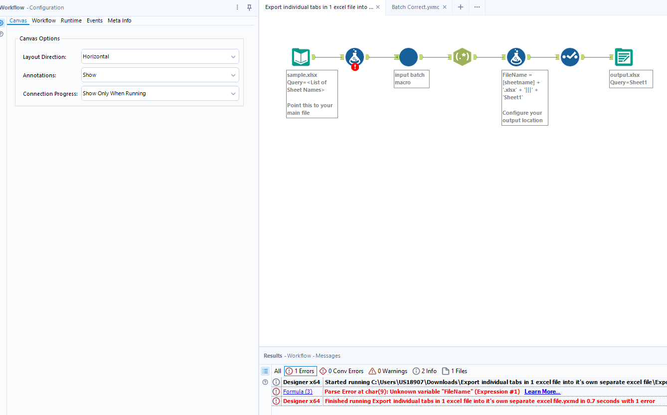 Export individual tabs in 1 excel file into it's o... - Alteryx Community