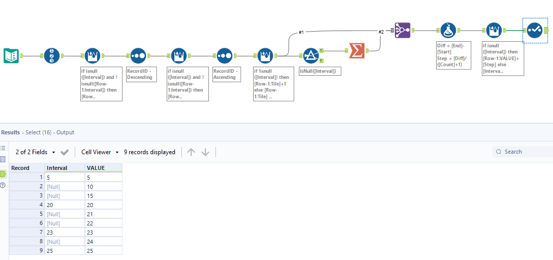 Solved: Replace nulls within ordered data - Alteryx Community