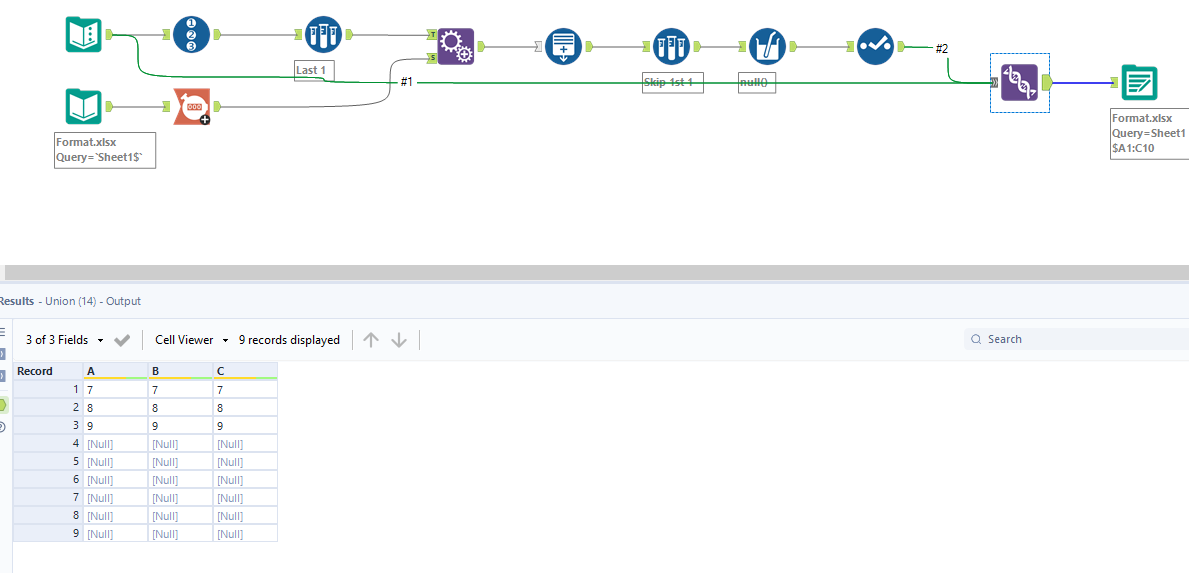 Preserving format till specific row - Alteryx Community
