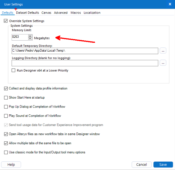 Unable to allocate memory: After this error my com... - Alteryx Community