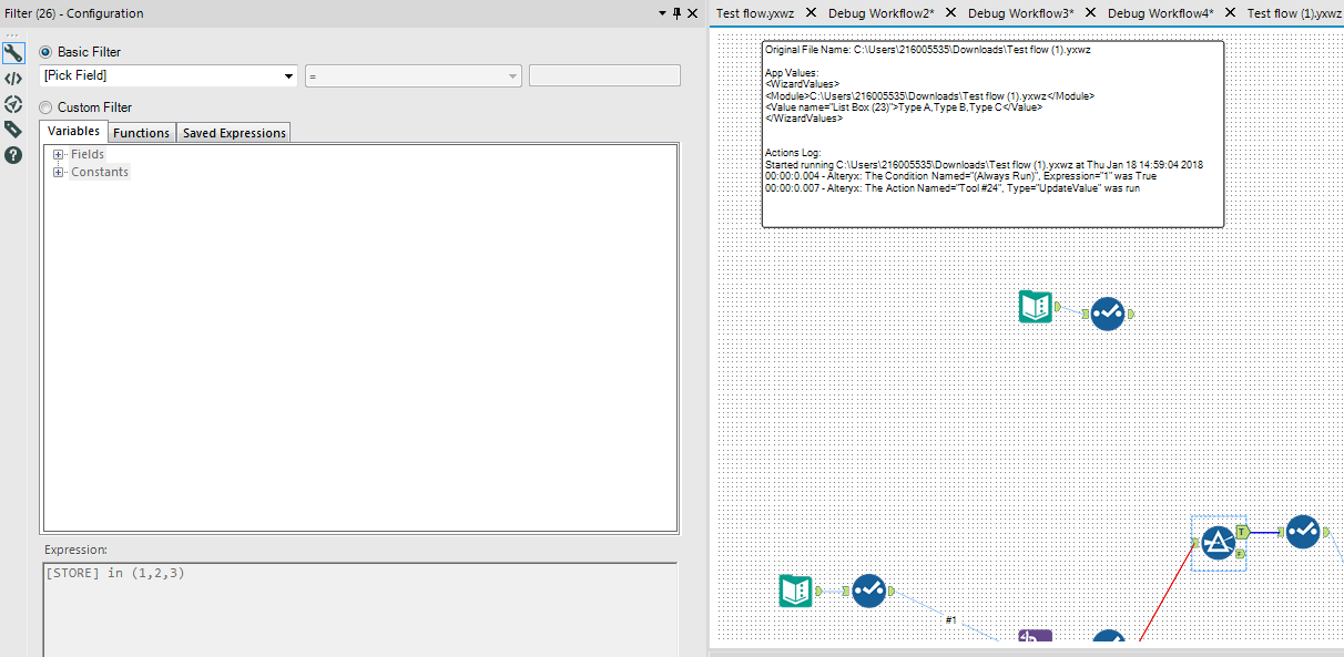 Solved: Updating a Filter with Multiple values using a lis... - Alteryx Community