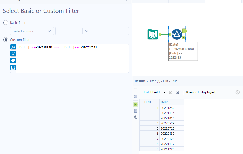 Filtering Date Range Alteryx Community 