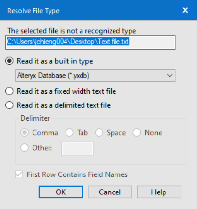 Solved: Reading Text file - Alteryx Community