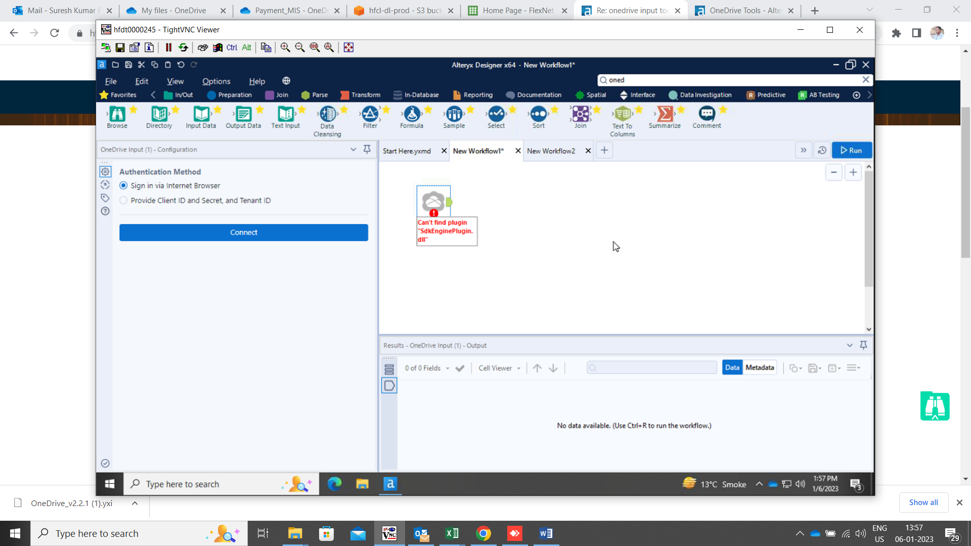 onedrive input tool not work - Alteryx Community
