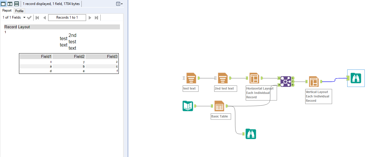 Report text and Table are aligned - Alteryx Community