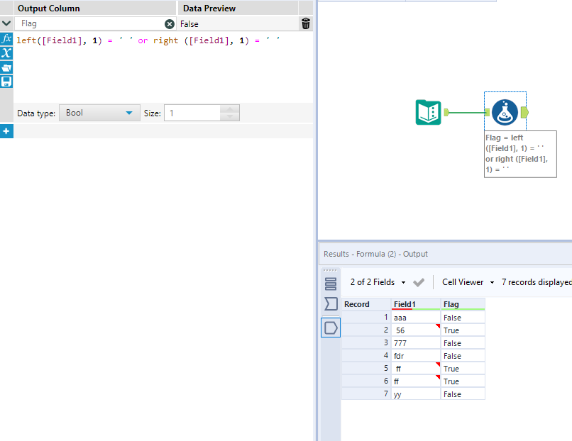 How to flag data using left/right contains formula - Alteryx Community