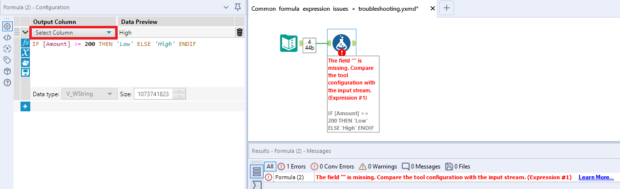 Troubleshooting Common Formula Expression Errors - Alteryx Community