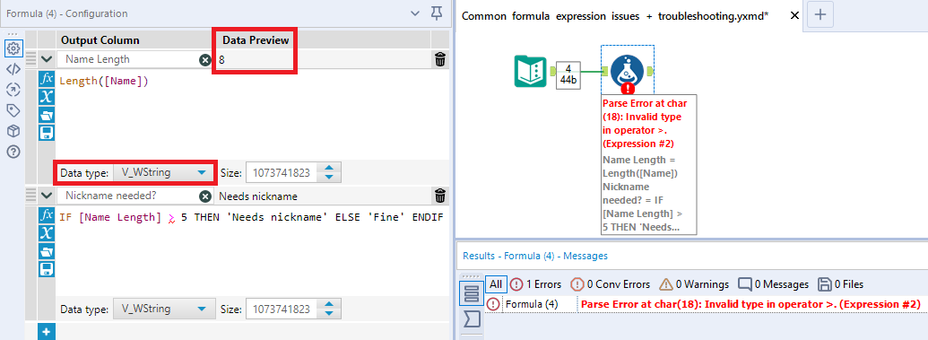 Troubleshooting Common Formula Expression Errors - Alteryx Community
