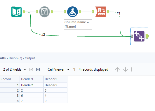 Copy the header to row 1 - Alteryx Community