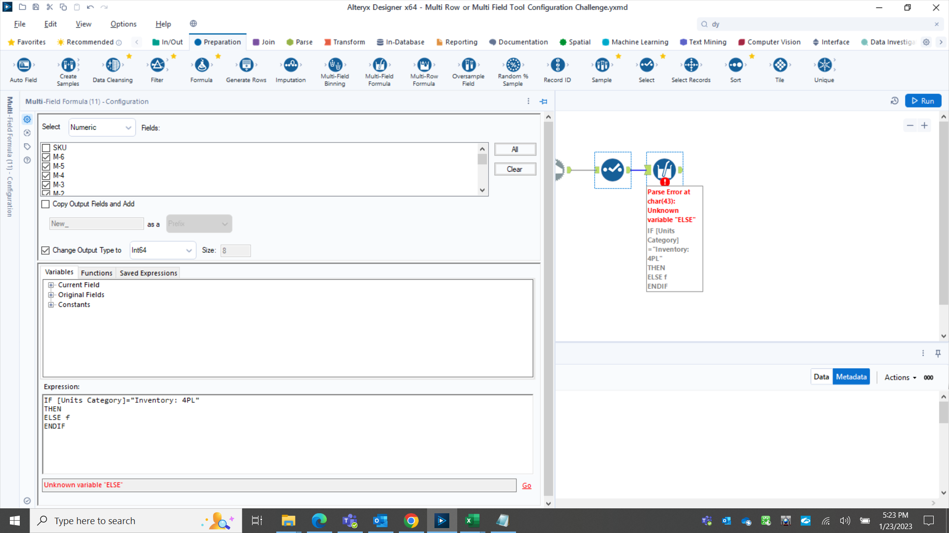 Solved: Multifield Formula - Alteryx Community