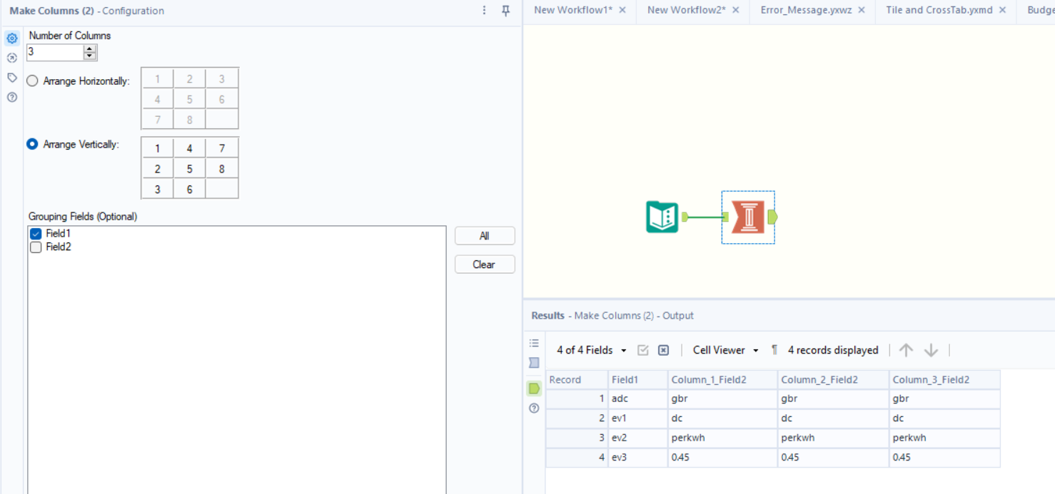 Solved: Group By Value then move values to new columns - Alteryx Community