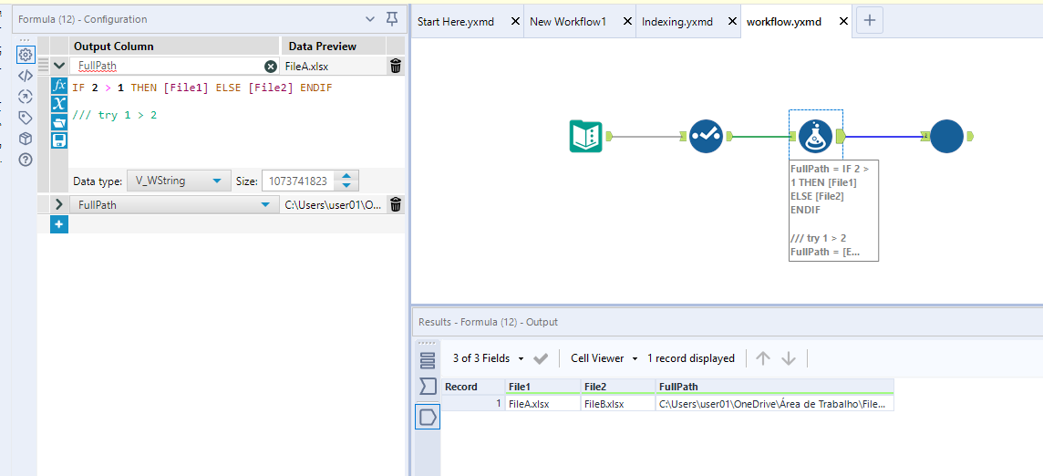 Solved: True or False then read different files - Alteryx Community