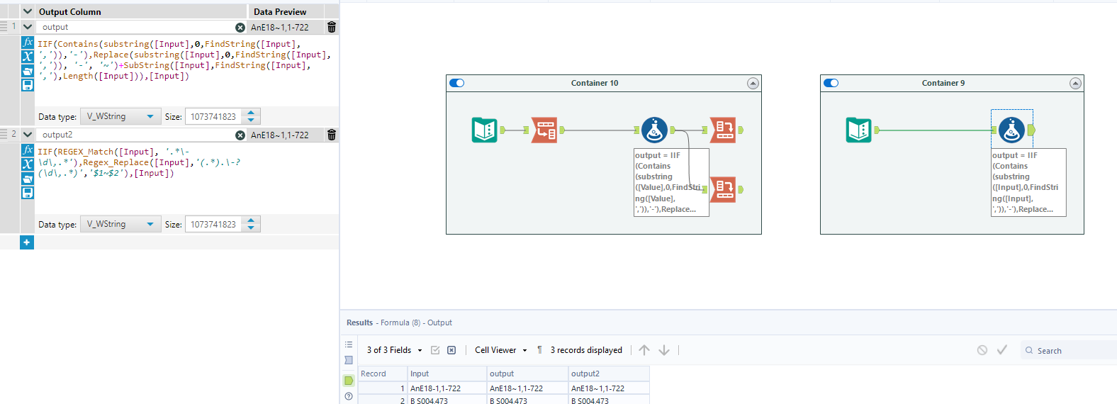 Solved: If string contains a hyphen before the comma, chan... - Alteryx Community